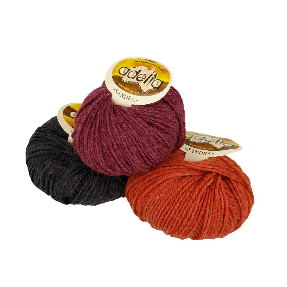 Пряжа ADELIA " SANDRA" 50% шерсть, 50% акрил 10 * 50г 90 м №05 т ...