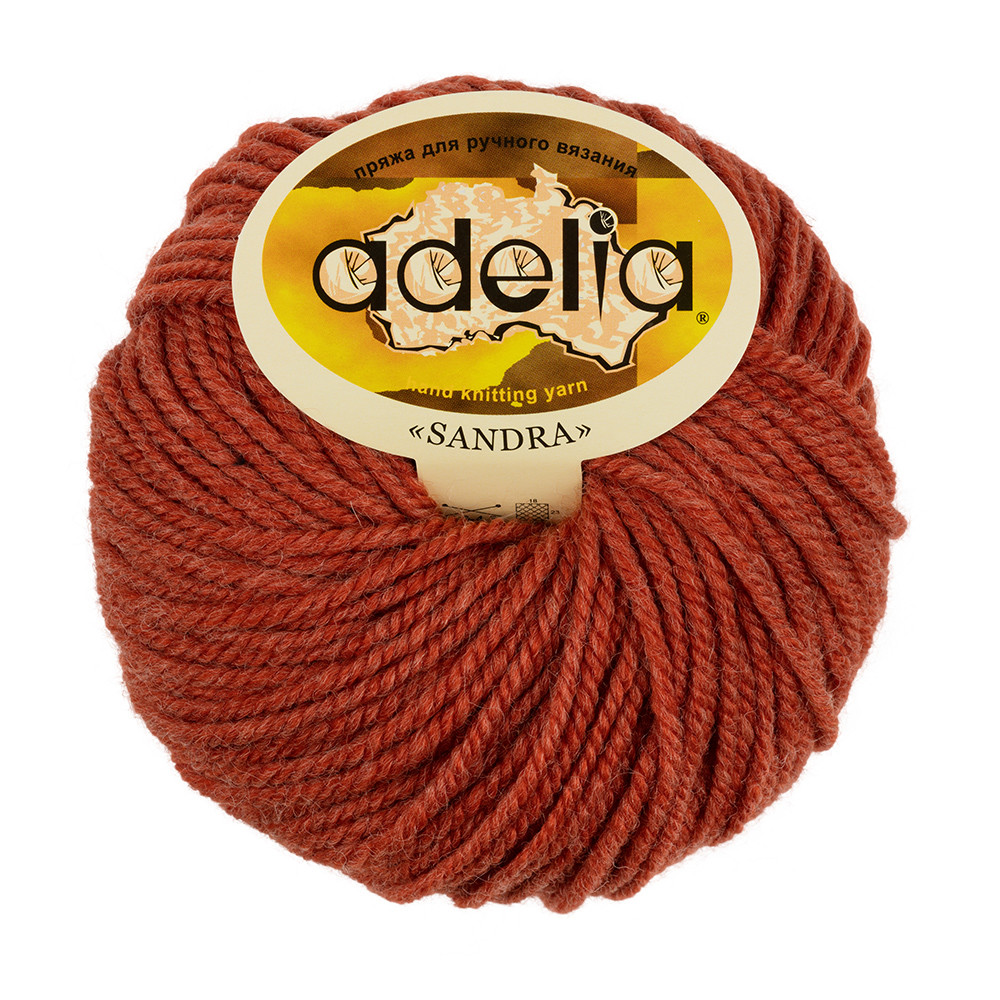 Пряжа ADELIA " SANDRA" 50% шерсть, 50% акрил 10 * 50г 90 м №05 т ...